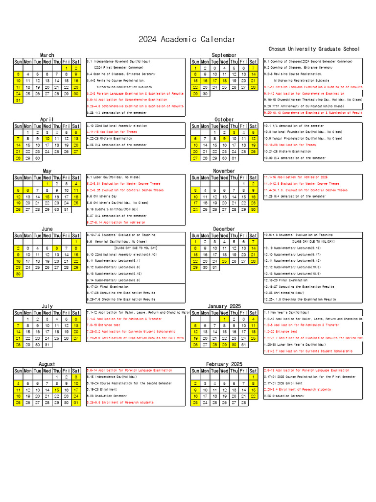 2024 Academic Calendar | PDF | Academic Term | Educational Stages