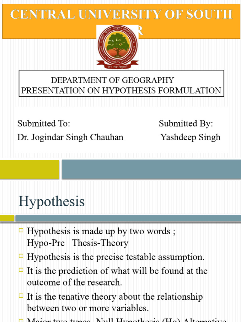 Hypothesis Formulation | PDF
