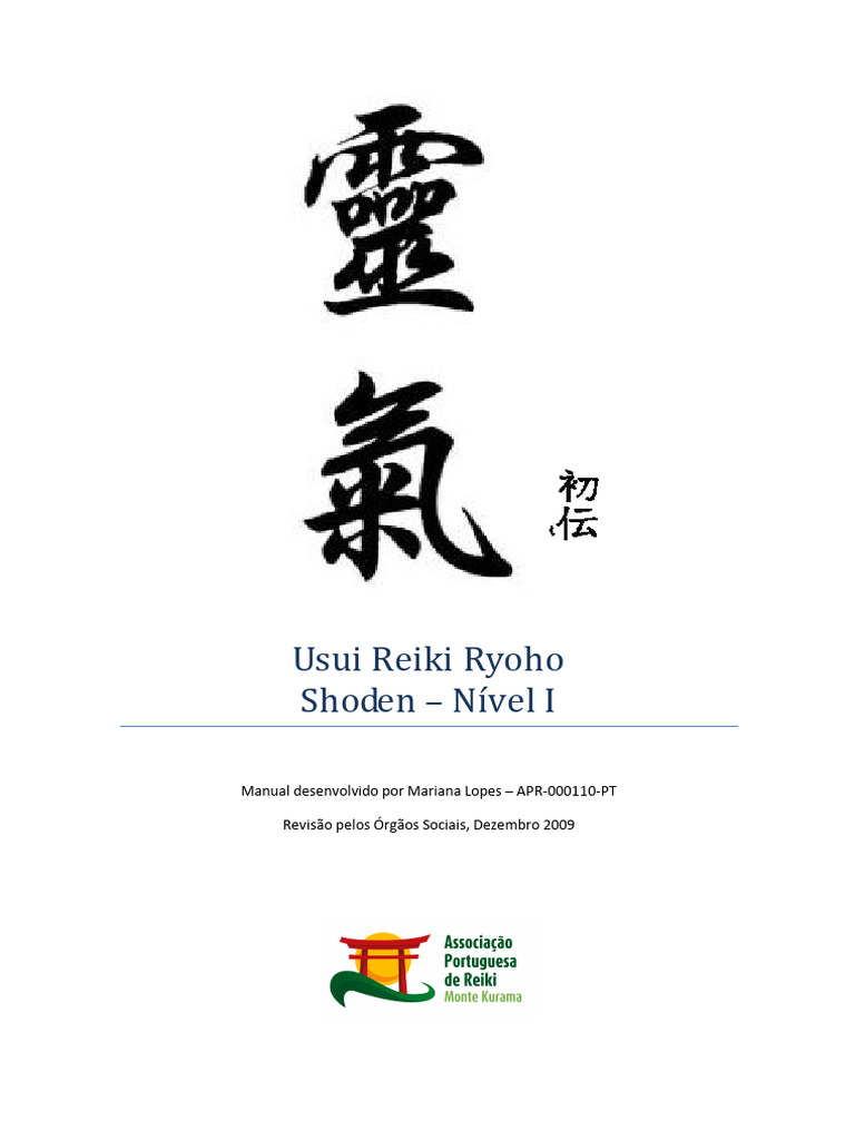 Manual de Usui Reiki Ryoho - Nível I | PDF | Reiki | Mikao Usui
