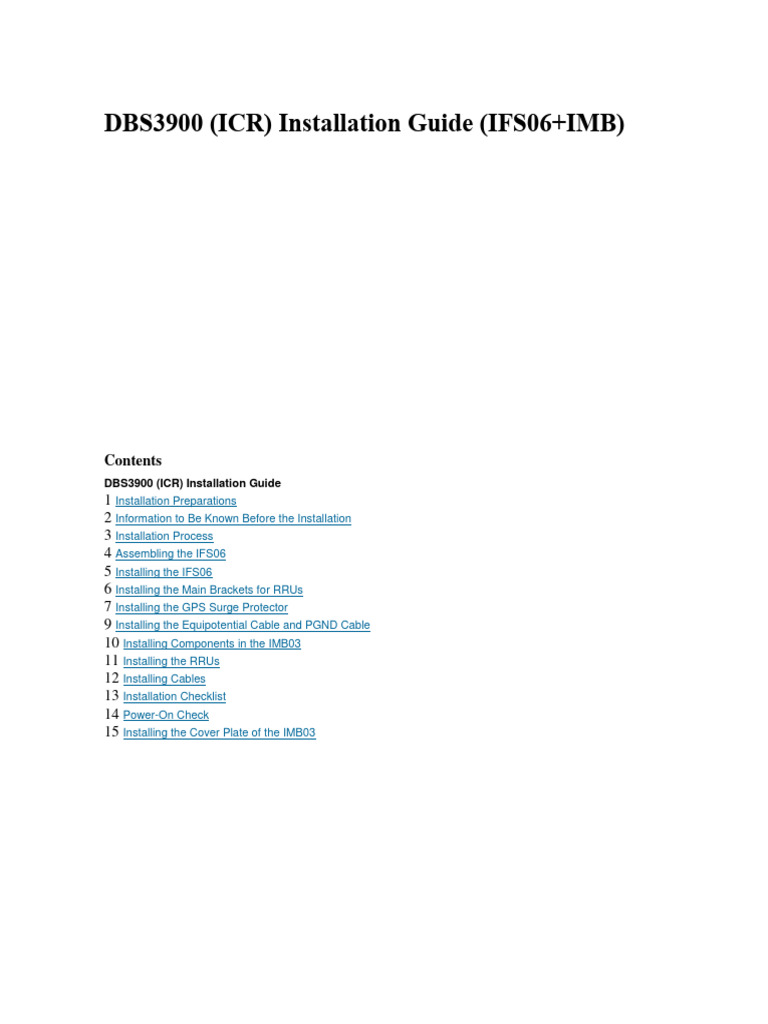 DBS3900 (ICR) Installation Guide (IFS06+IMB) | PDF | Screw | Drill
