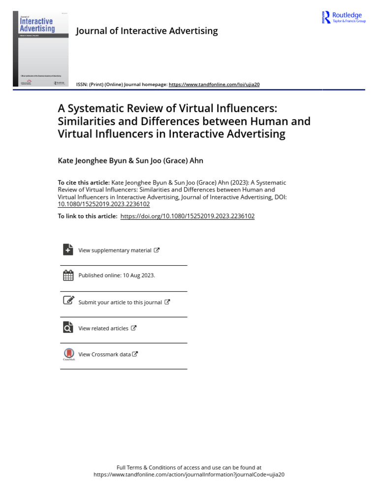 Virtual vs Human Influencers in Ads | PDF | Social Media | Popular ...