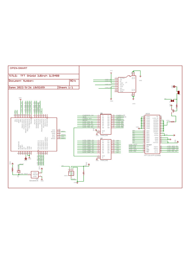 TFT Shield 3.8inch ILI9488 Shematic | PDF | Chess | Chess Theory