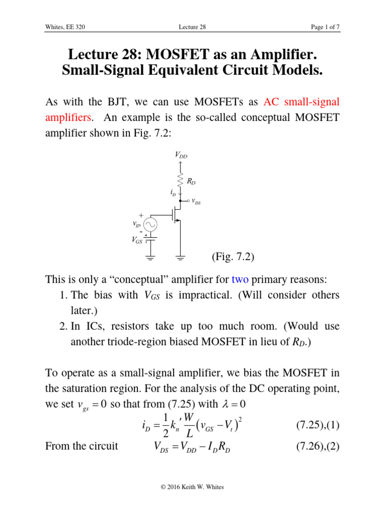 320 Lecture 28 | PDF | Bipolar Junction Transistor | Mosfet