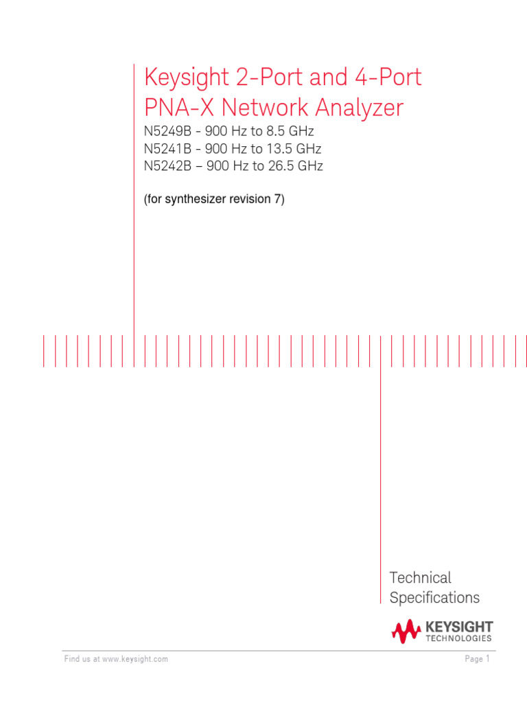 Keysight 2-Port and 4-Port PNA-X Network Analyzer | PDF | Hertz ...