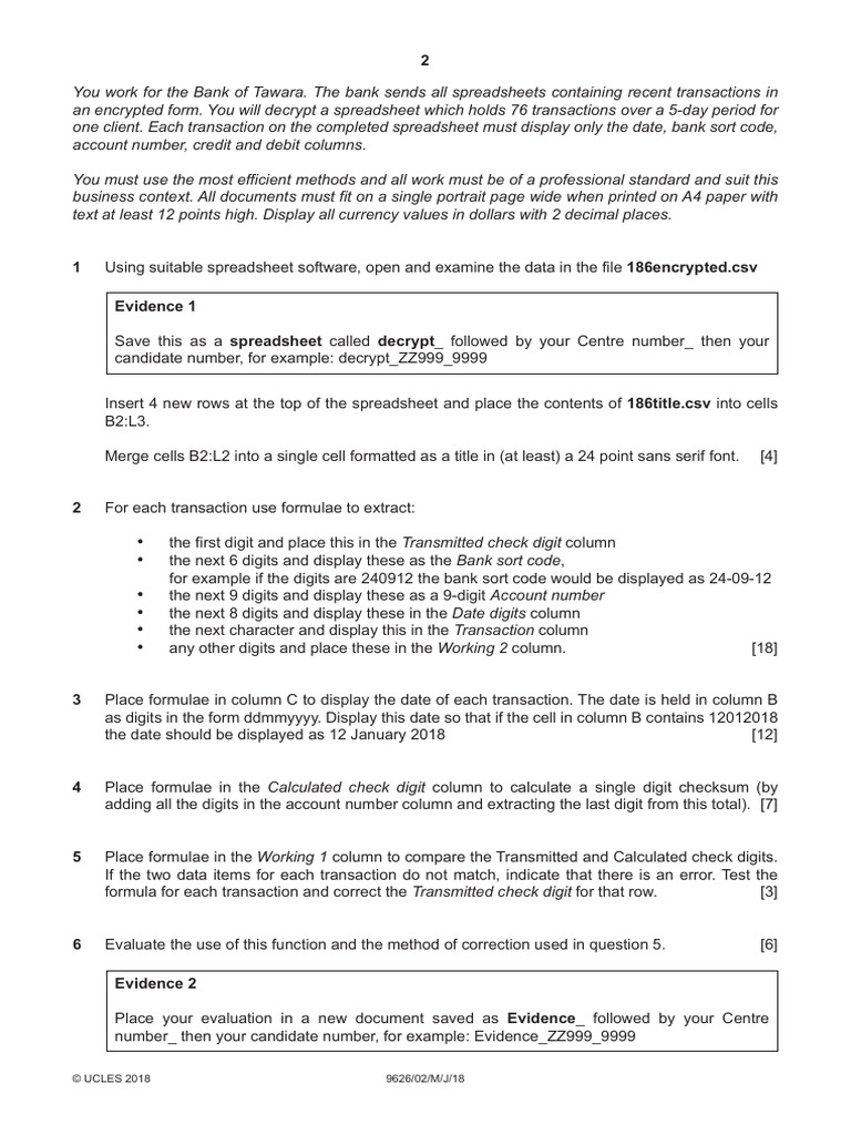 s18 QP 02 Excel | PDF | Spreadsheet | Comma Separated Values