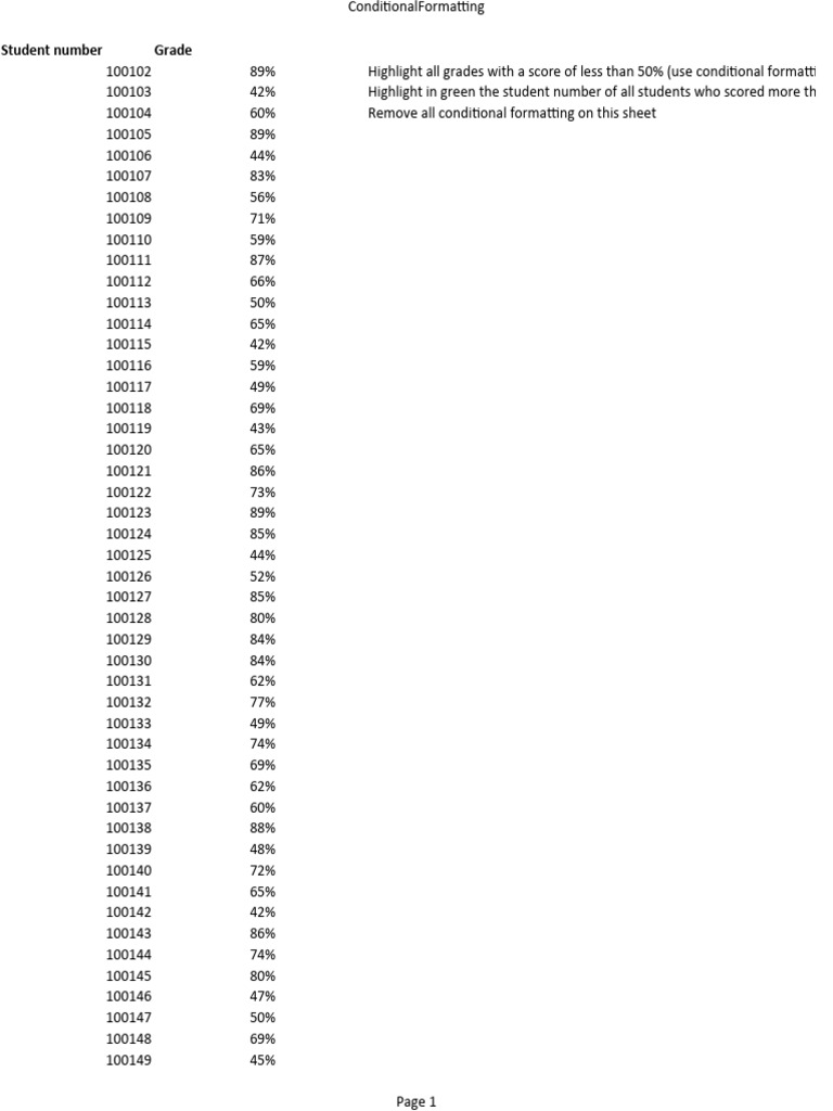 B Conditionalformatting | PDF