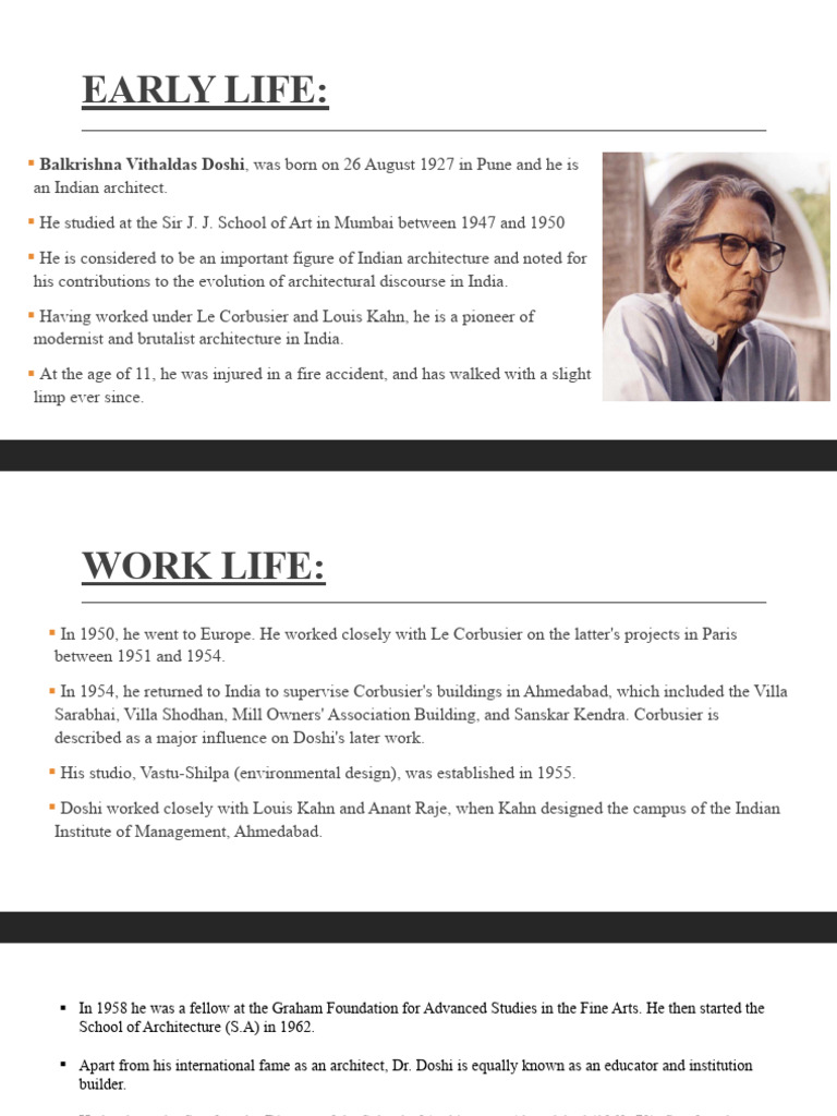 BV Doshi | PDF | Architect | Design