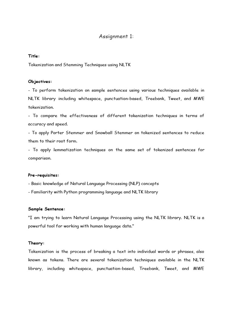 NLP - Short Assignments | Download Free PDF | Morphology (Linguistics ...