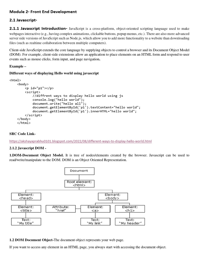 Module 2 | Download Free PDF | Dynamic Html | Document Object Model