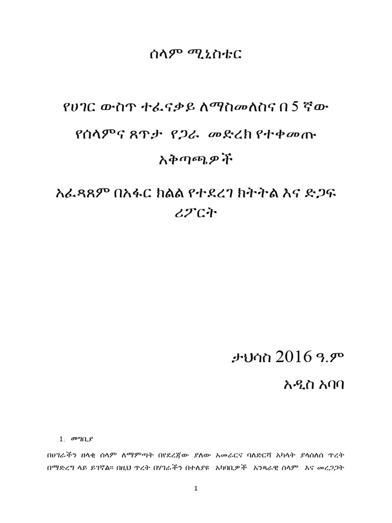 Afar Supervision Report Word | PDF