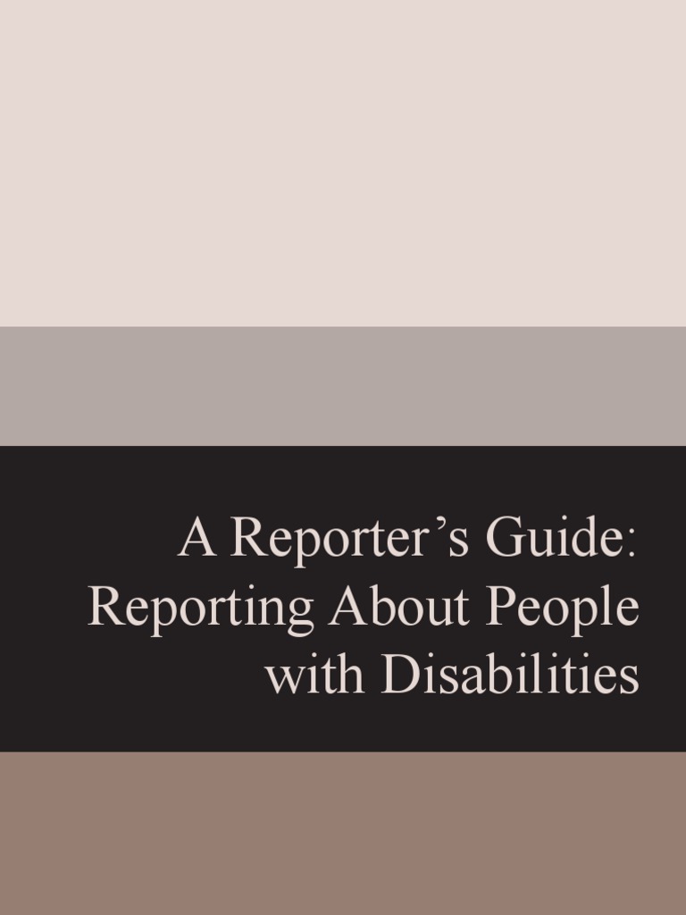 A Reporters Guide To Reporting About People With Disabilities - Media ...