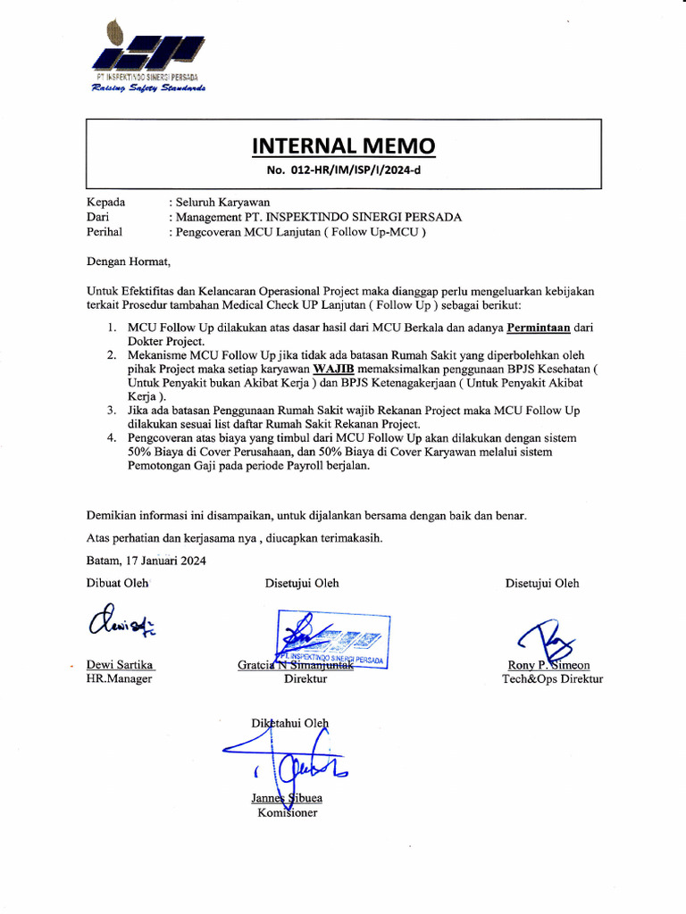 Prosedur Follow Up MCU Karyawan | PDF