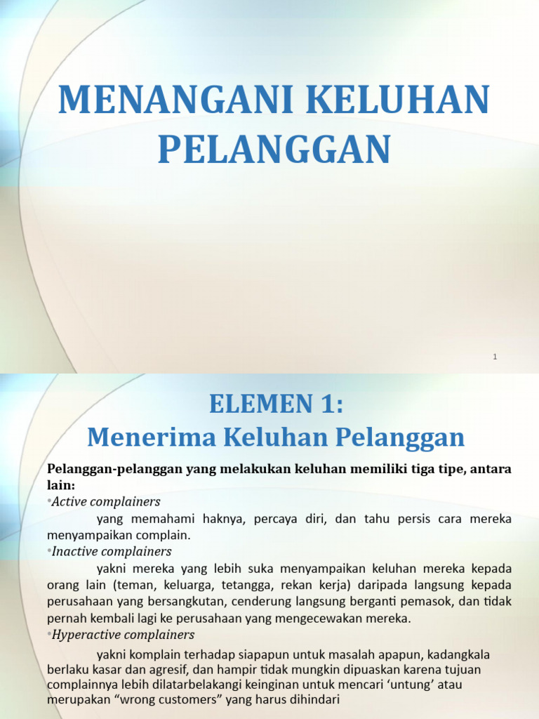Etika Menangani Keluhan Pelanggan | PDF Etika Menangani Keluhan Pelanggan | PDF