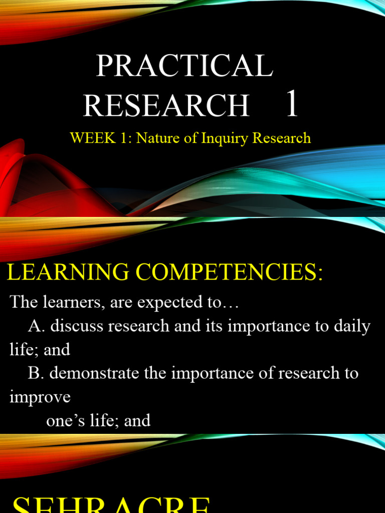 Lesson 1&2 - PR 1 | PDF | Knowledge | Inquiry