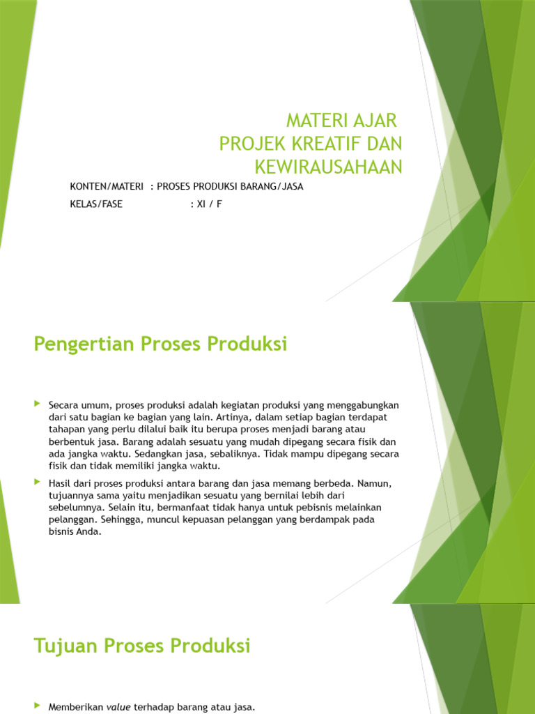 MATERI AJAR 4.1 Proses Produksi Barangjasa | PDF