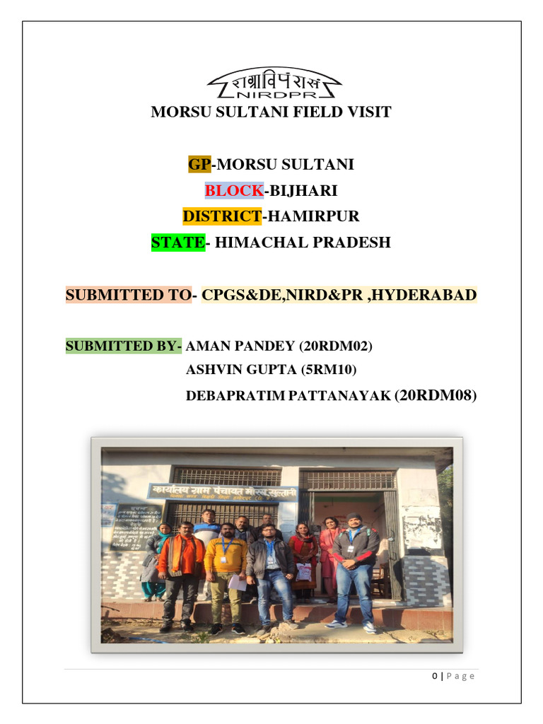 Hamirpur Field Report | PDF