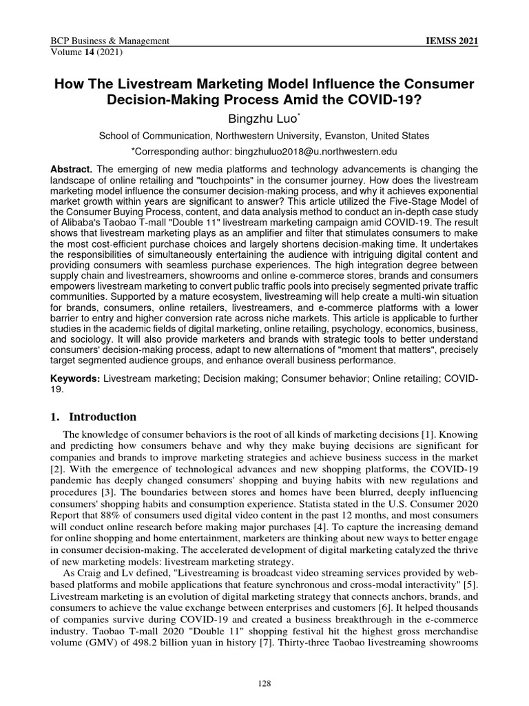 Livestream Marketing Model | Download Free PDF | Marketing | E Commerce