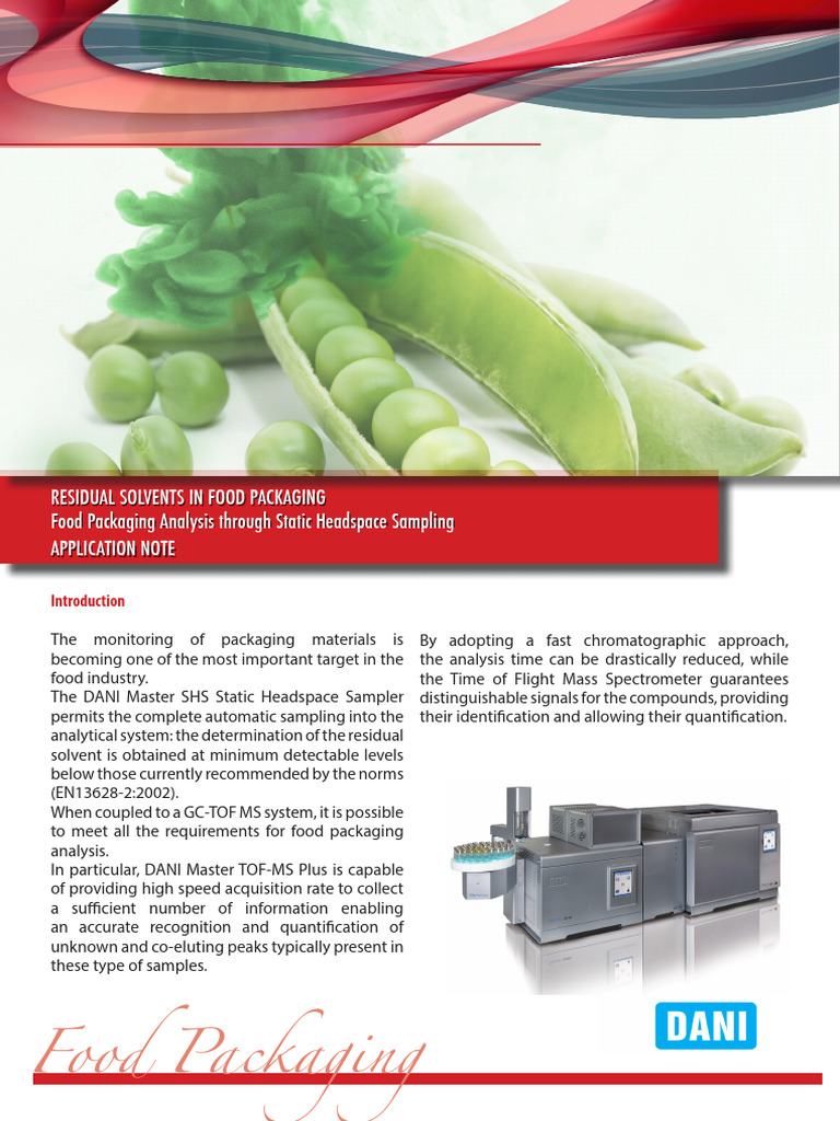 An 175 Food Packaging Shs-Gc-Tof | PDF | Gas Chromatography | Time Of ...