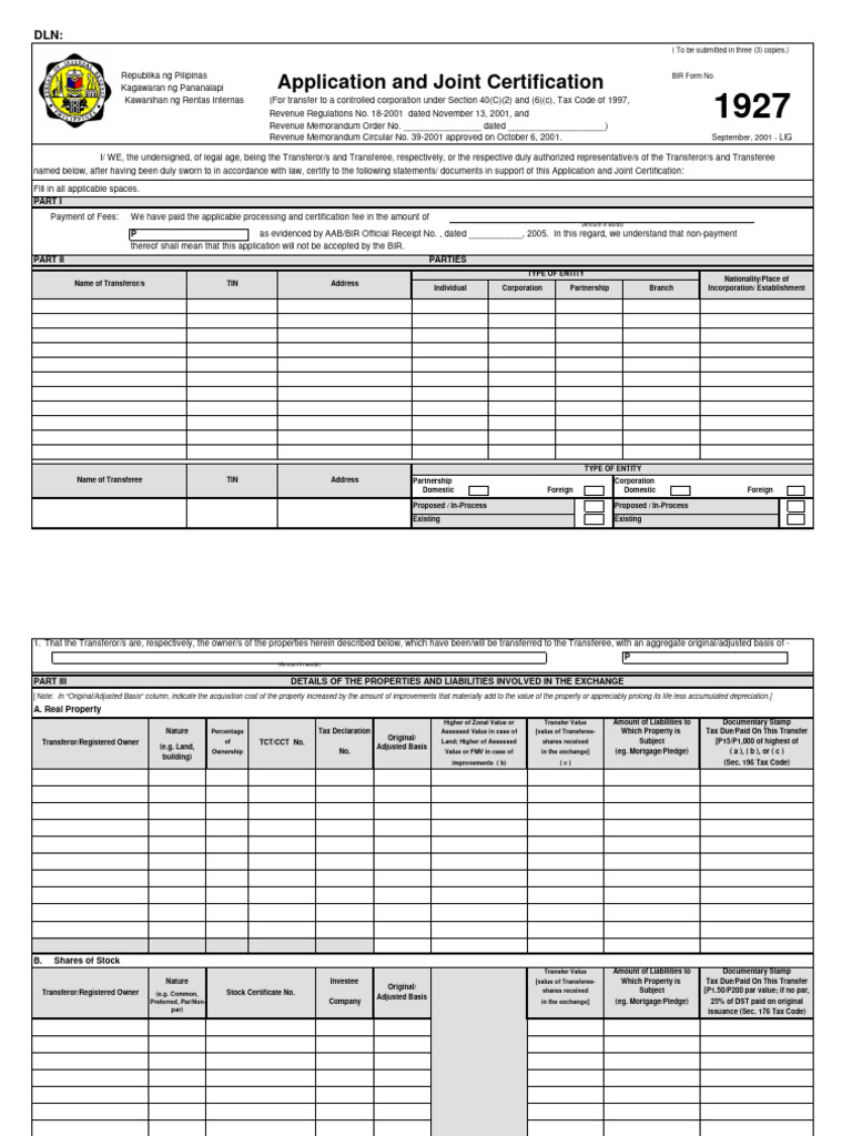 Application and Joint Certification | PDF | Stocks | Taxes