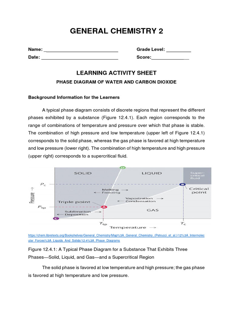 Lesson6 - Phase Diagram of Water and Carbon Dioxide | PDF | Phase ...