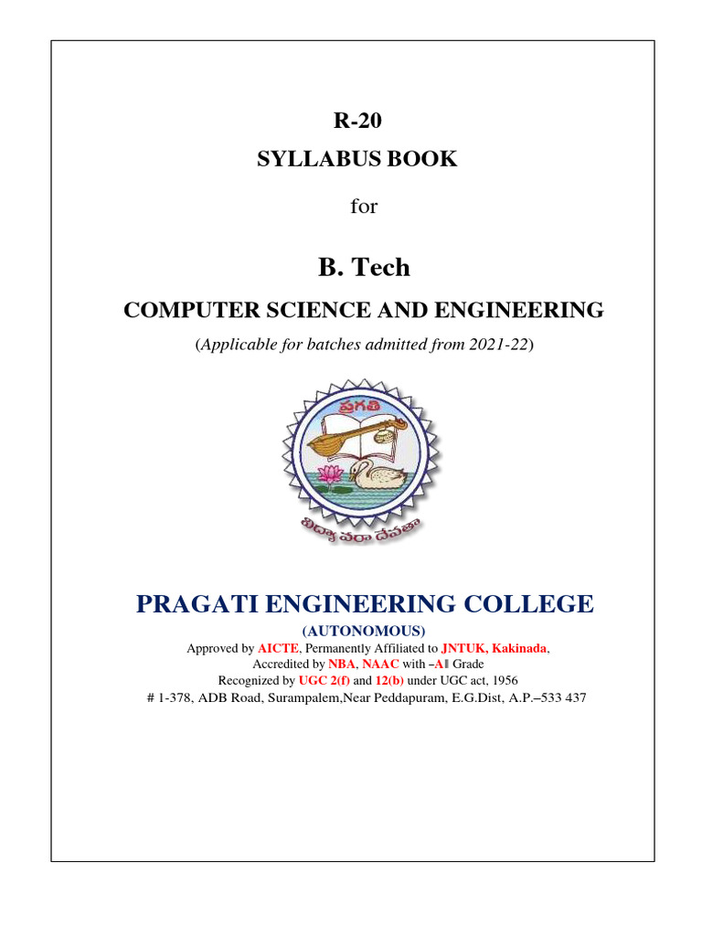Cse r20 Modified Course Structure Applicable For 2021 22 Admitted Batch | PDF | Optics | Finite ...