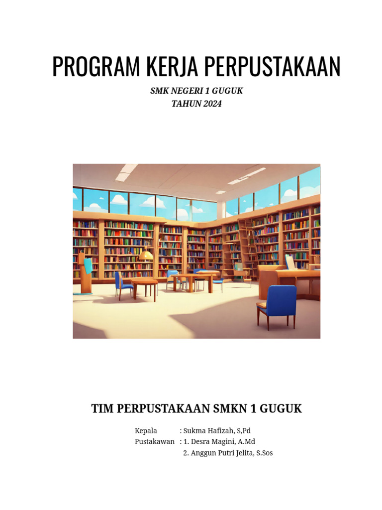 Program Kerja Perpustakaan Tahun 2024 | PDF