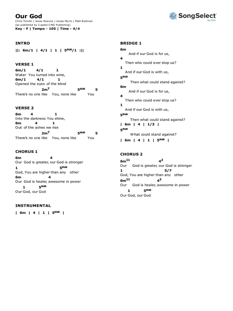 Our God-chords-F | PDF | Song Structure | Performing Arts