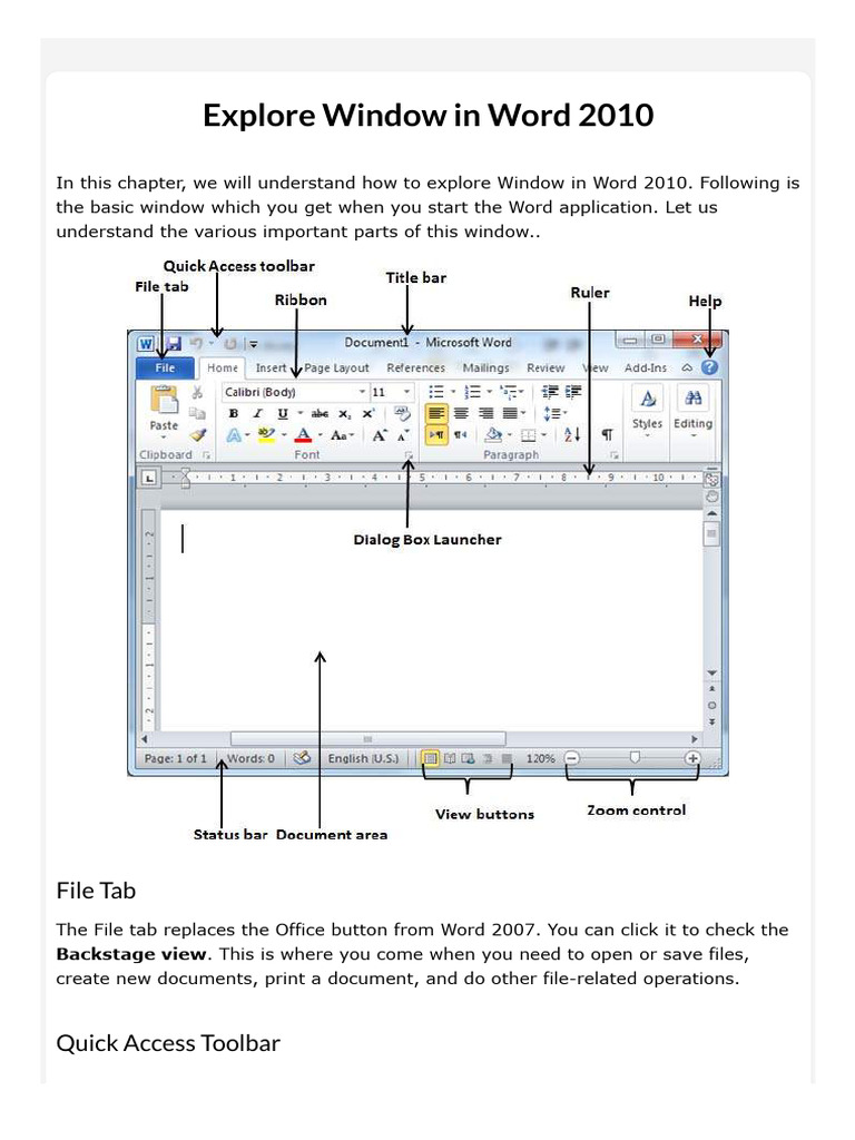 Nursing Info UDD 1.-Explore-Window-in-Word-2010 | PDF | Window (Computing) | Software
