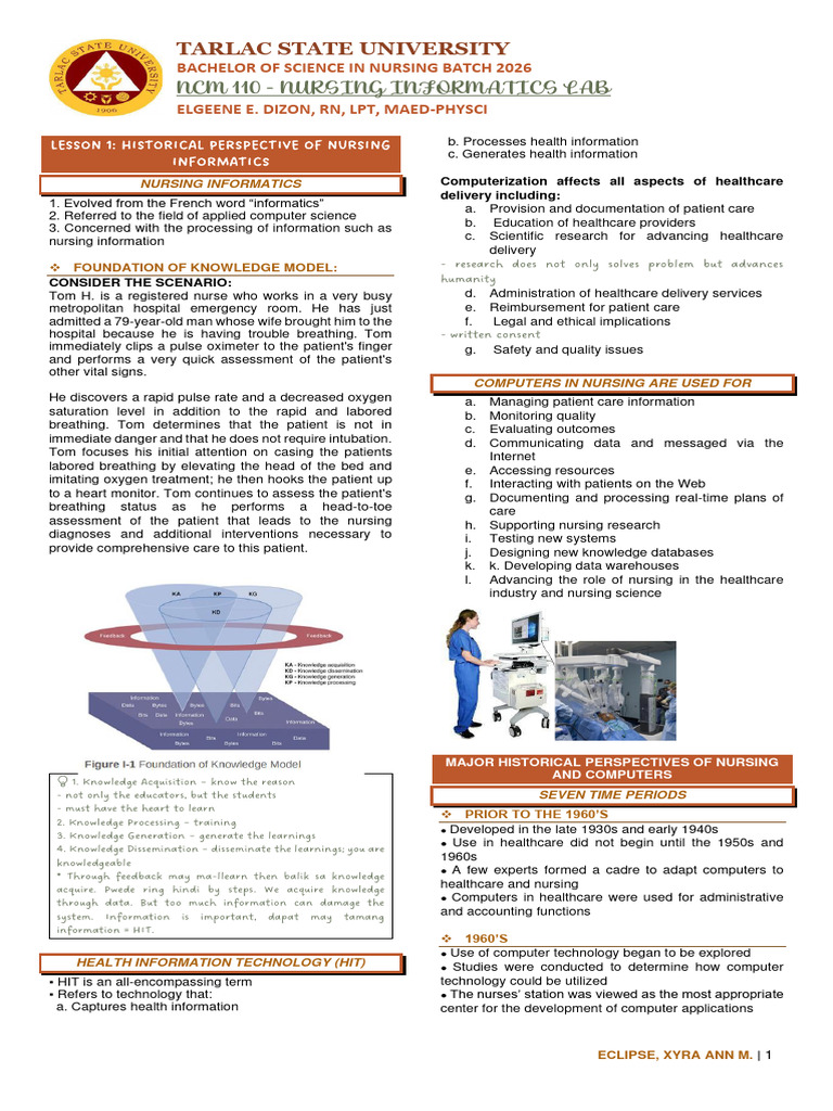 Nursing Informatics Lab 3 | PDF | Health Informatics | Computer Network