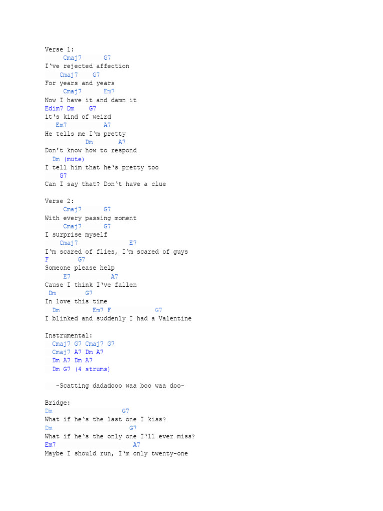 Valentine Chords | PDF