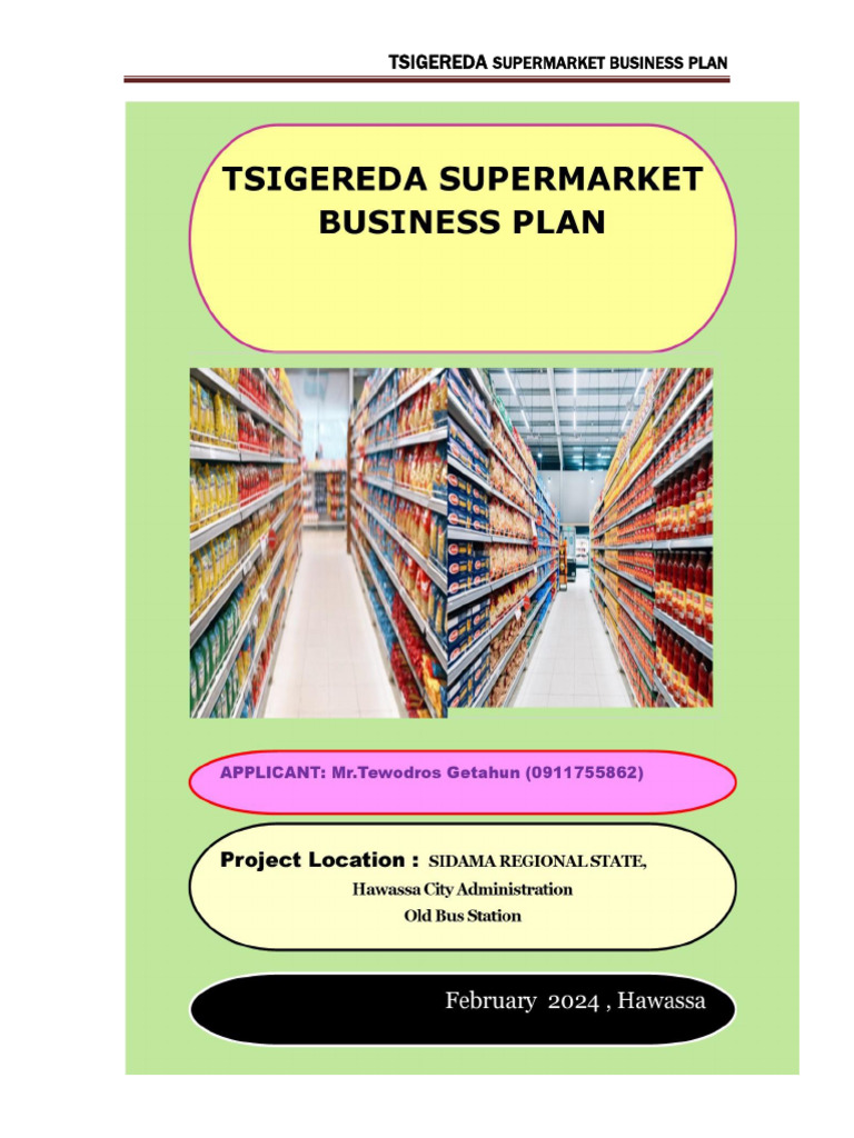 Tewodros Supermarket Bussiness Plan | PDF | Internal Rate Of Return | Supermarket