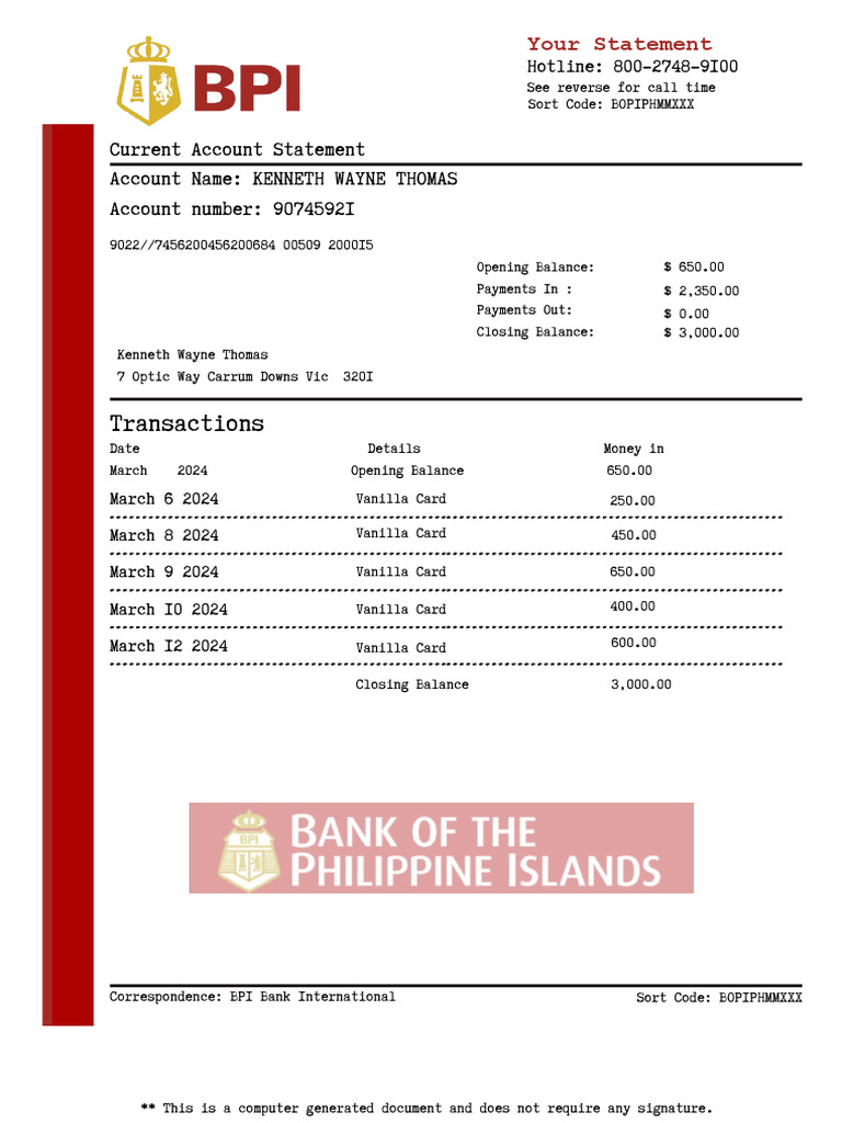 bankstatement | PDF
