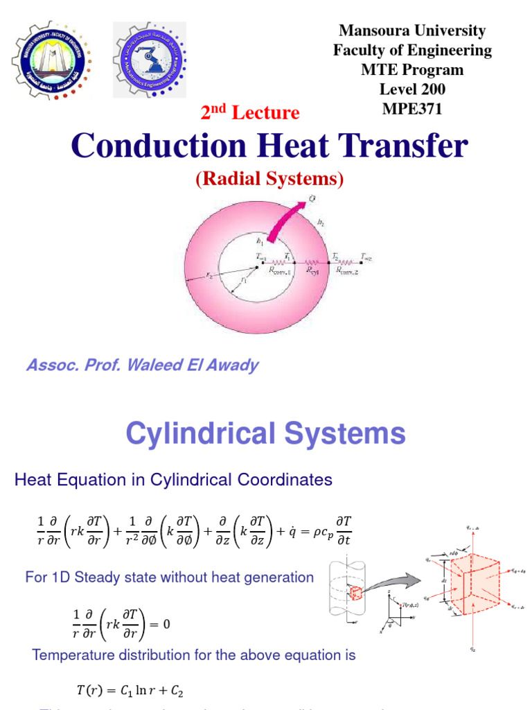 Lecture 2 Conduction Heat Transfer Radial Systems Download Free Pdf Thermal Insulation