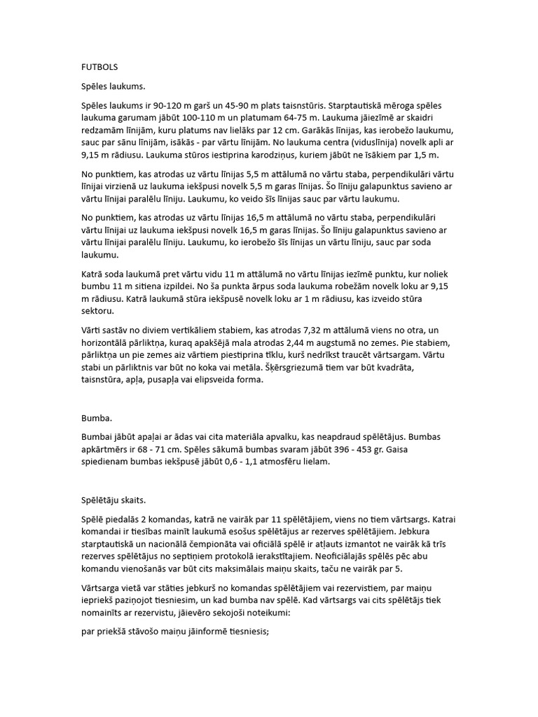FUTBOLS noteikumi_ | PDF
