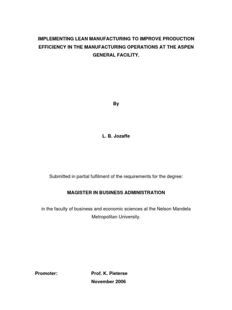 Dissertation Final Draft | PDF | Lean Manufacturing | Inventory Dissertation Final Draft | PDF | Lean Manufacturing | Inventory