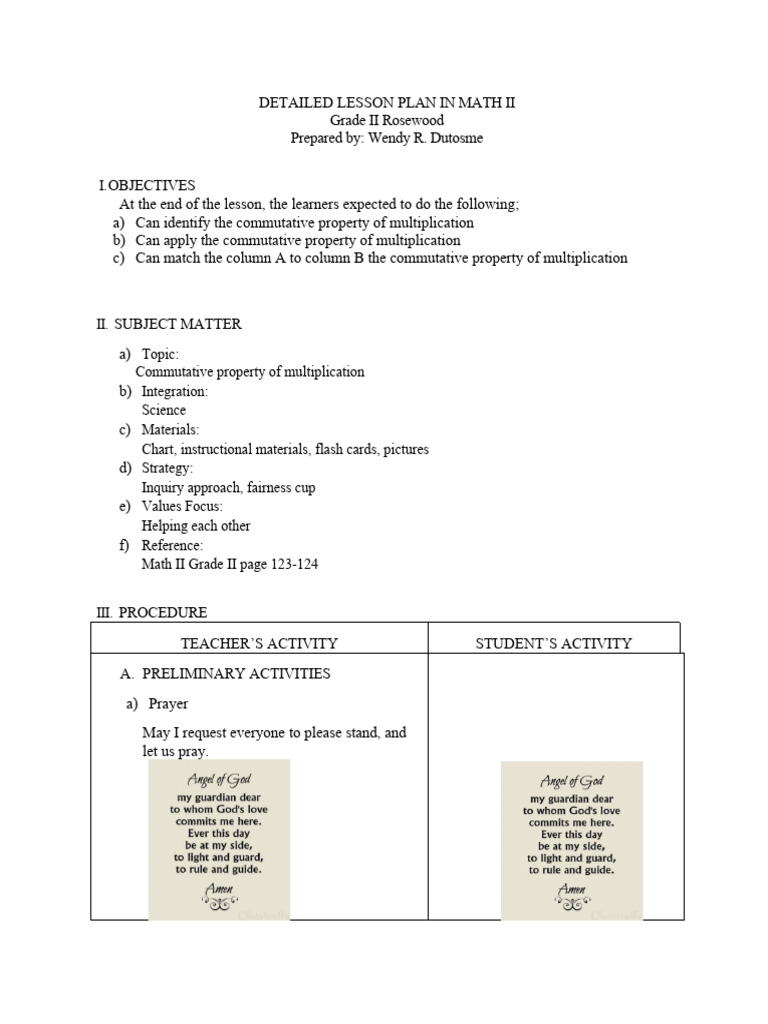 Detailed Lesson Plan in Math II Wendy | PDF | Lesson Plan | Teachers