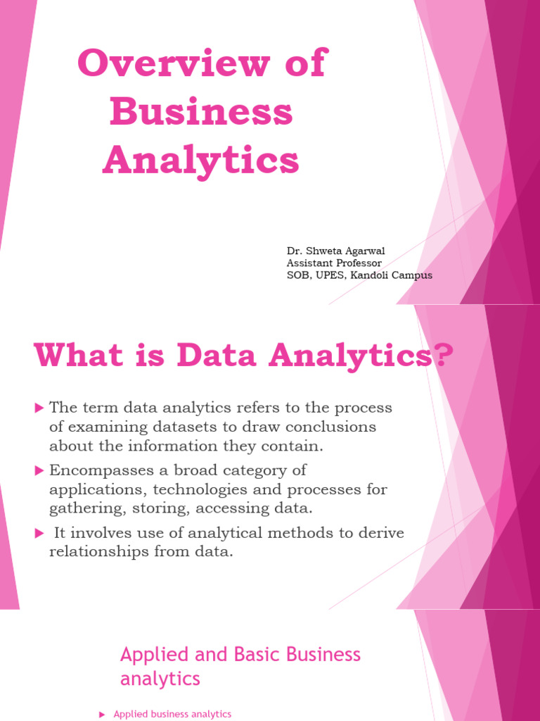 Overview of Business Analytics - Unit I | PDF | Data Analysis | Analytics