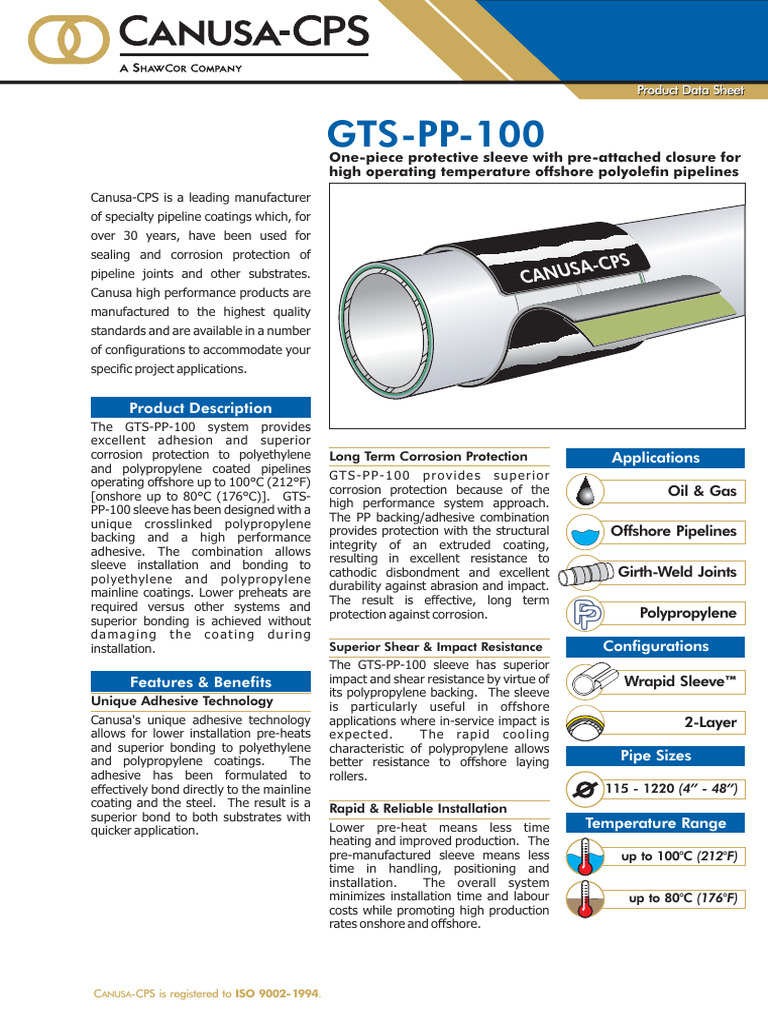 Canusa PDS A4 GTSPP100 | Download Free PDF | Pipe (Fluid Conveyance ...