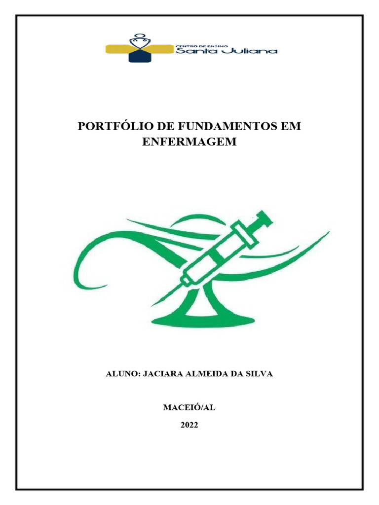 Capa Portfólio de Fundamentos em Enfermagem | PDF