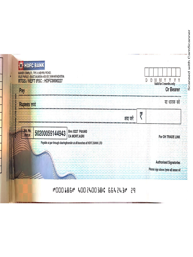 Cheque Copy DH | PDF