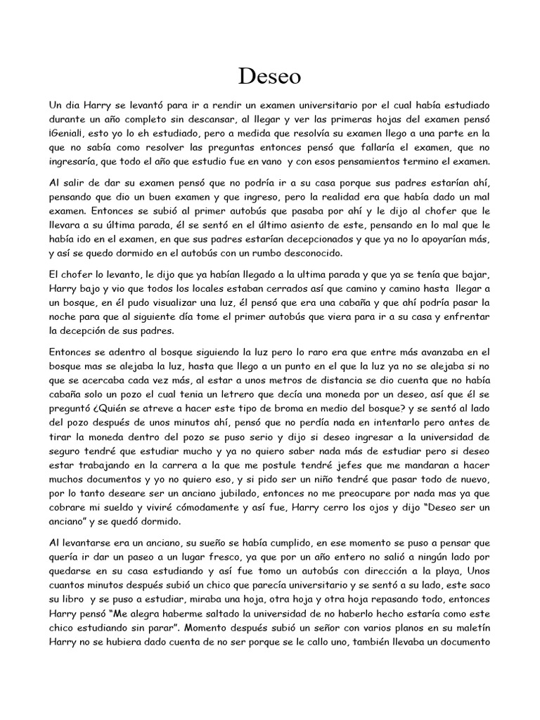 Cuento -Deseo- | PDF