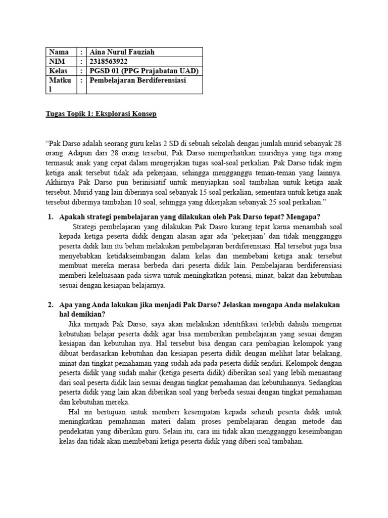 Eksplorasi Konsep Topik 1 | PDF