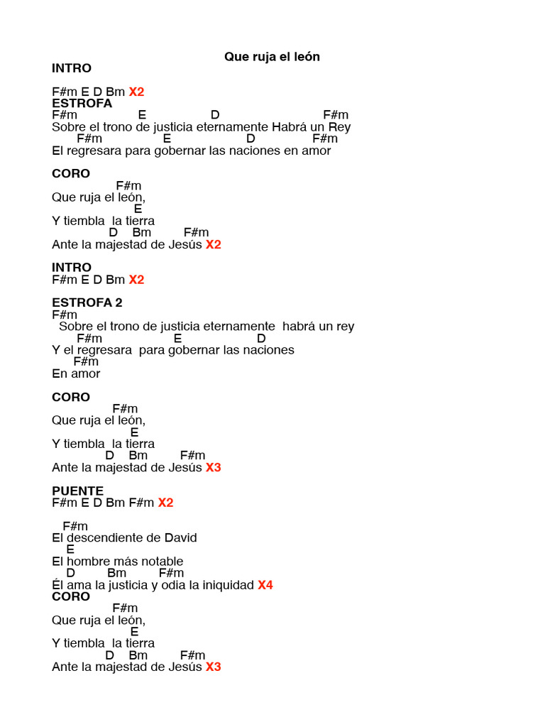 Que Ruja El Leon | PDF