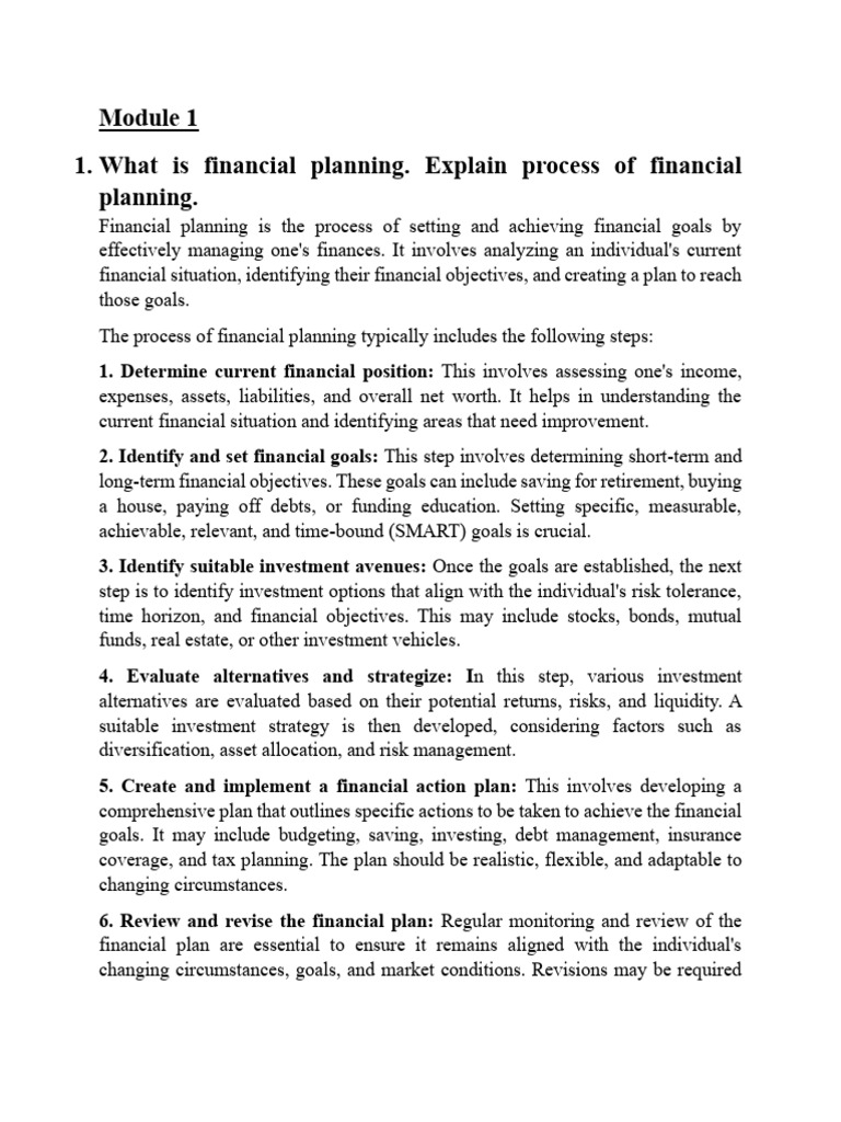 Module 1 and 2 IMP question answer | PDF | Derivative (Finance) | Investing