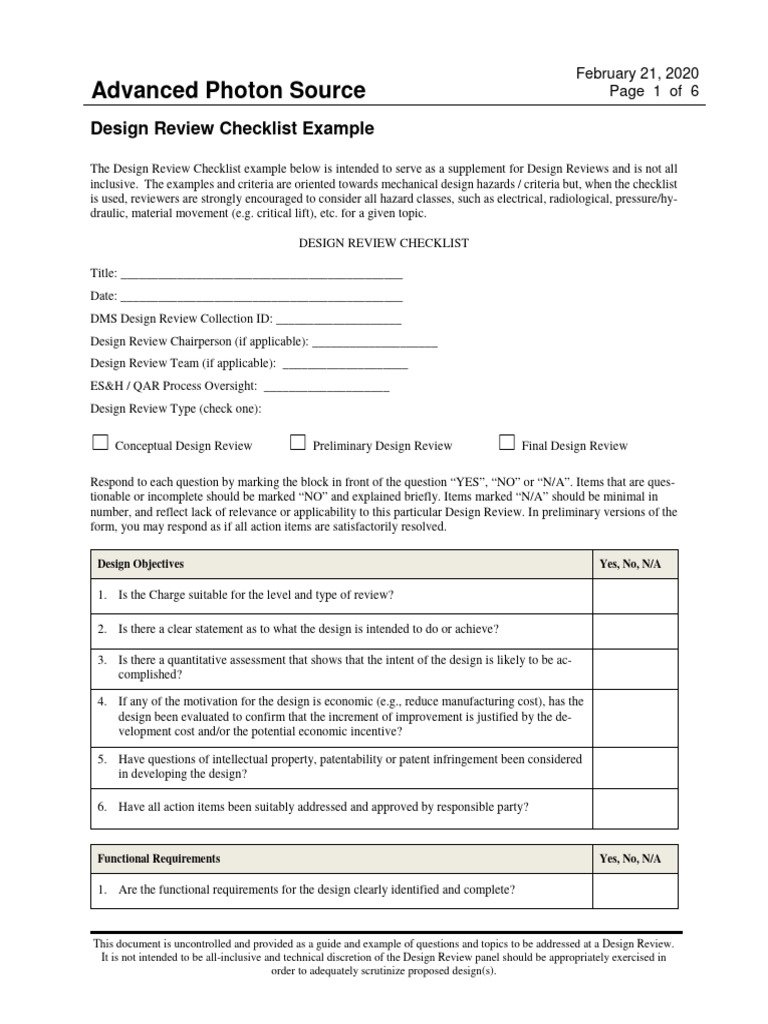 AES-PSC-Design-Review-Checklist-example - (Feb 2020) | PDF | Risk ...