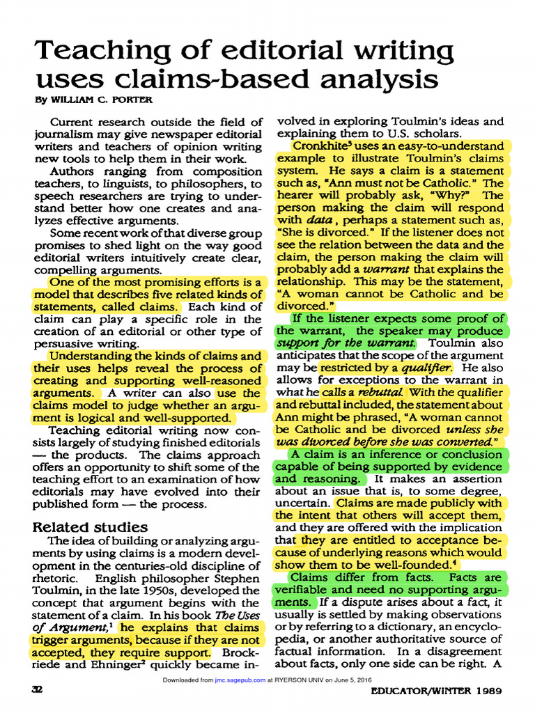 Editorial & Opinion Writing Tips | Download Free PDF | Argument | Rhetoric
