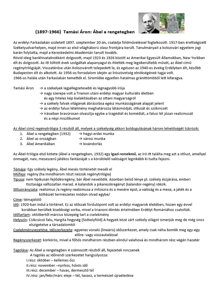 Tamási Áron Ábel A Rengetegben | PDF