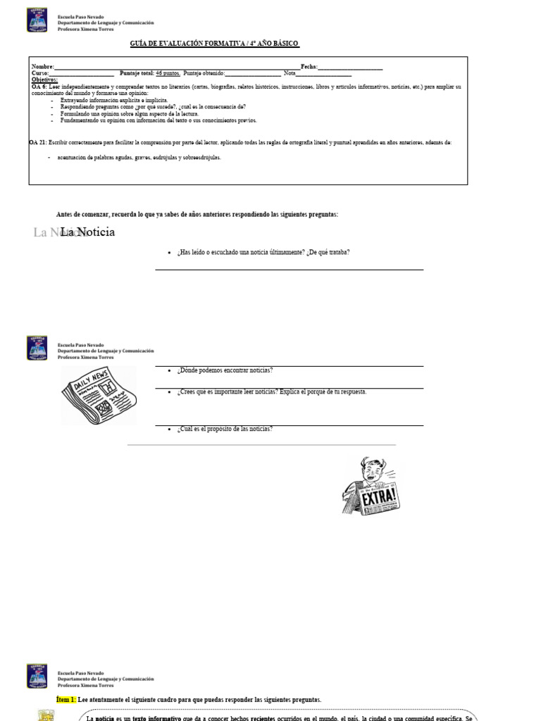 4°B-LENGUAJE Evaluada | PDF | Aplicación movil | Comunicación