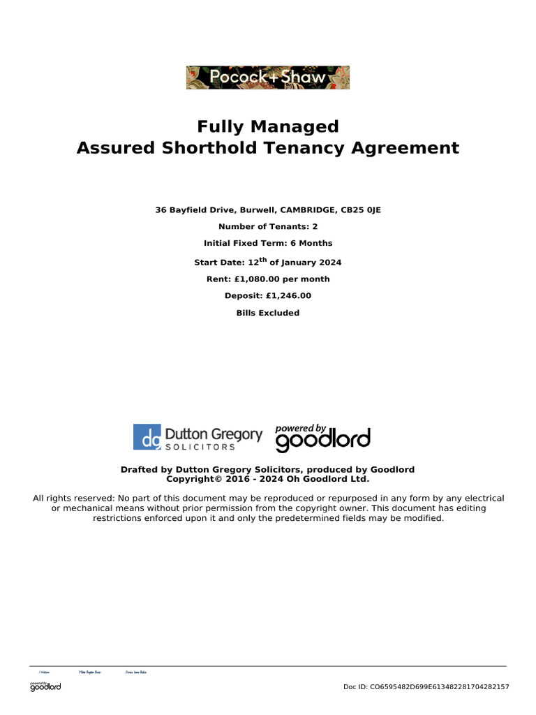 Tenancy Agreement | PDF | Leasehold Estate | Landlord