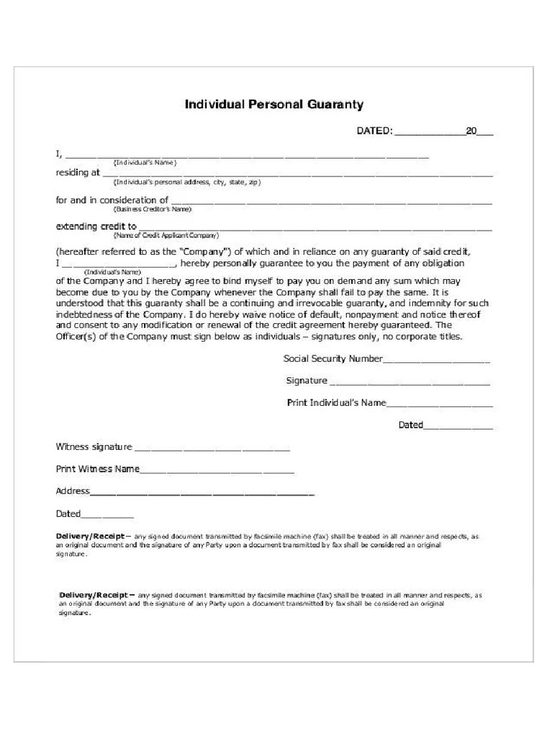 Sample-of-Personal-Guarantee Letter | PDF